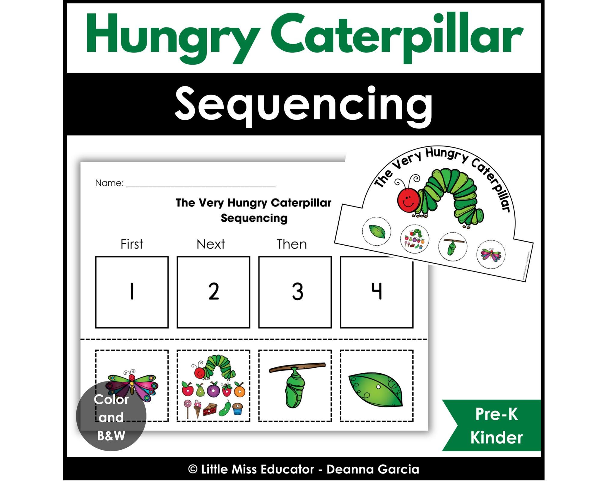 The Hungry Caterpillar Sequencing Activity | Preschool, Pre-k, Kinder ...