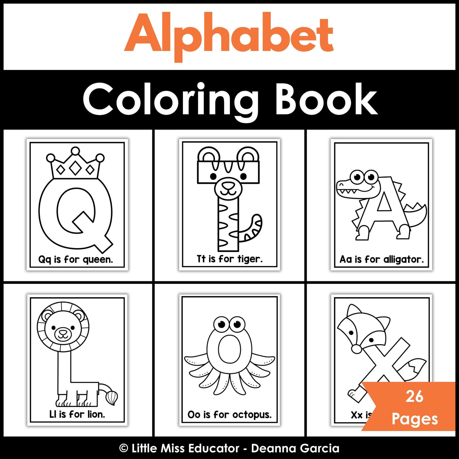 A–Z Uppercase Alphabet Coloring Pages | Letter Recognition - Etsy