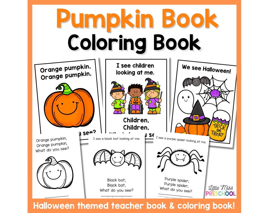 Orange Pumpkin, Orange Pumpkin - Halloween Teacher Book & Coloring Book ...