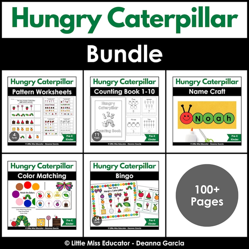 Hungry Caterpillar Bundle | Counting, Sequencing, Patterns + Centers - Etsy