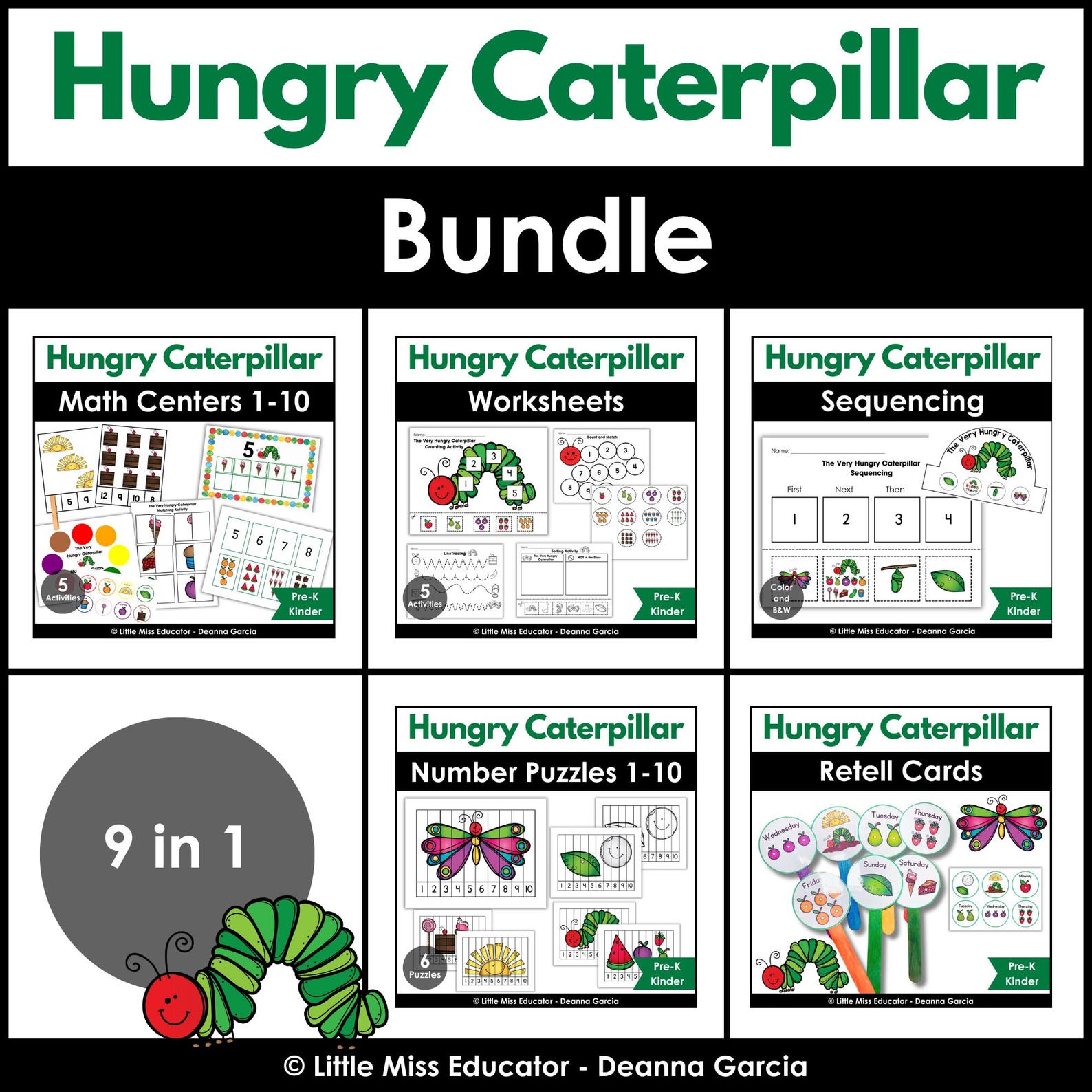 Hungry Caterpillar Bundle | Counting, Sequencing, Patterns + Centers - Etsy