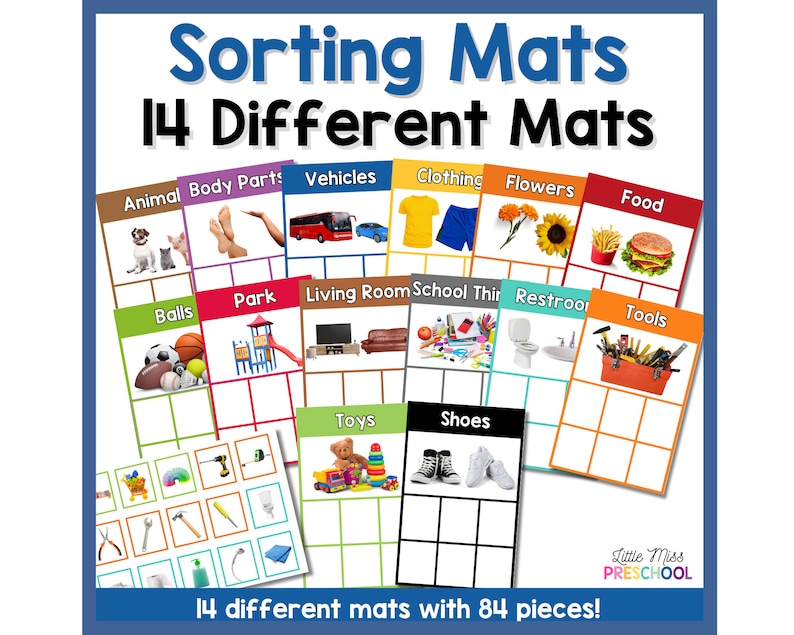 Sorting Mats by Category With Real Images (speach Therapy, Sped, Pre-k ...