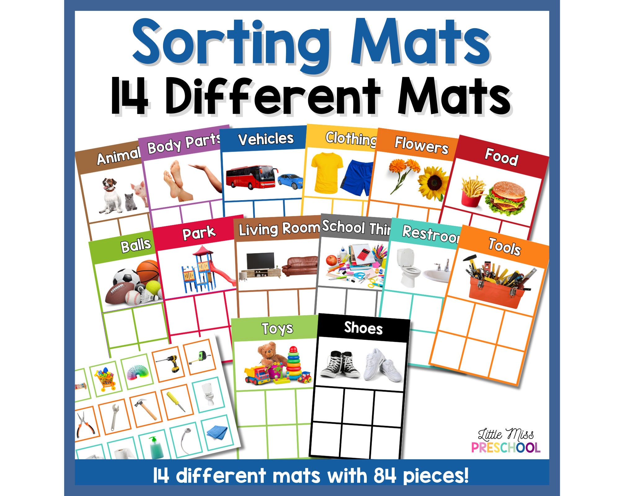 Sorting Mats by Category With Real Images (speach Therapy, Sped, Pre-k ...