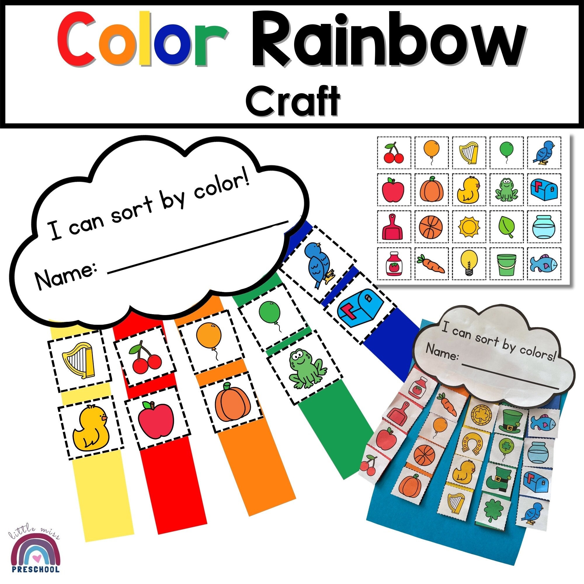 Color Sorting Rainbow preschool, Pre-k, Kindergarten - Etsy