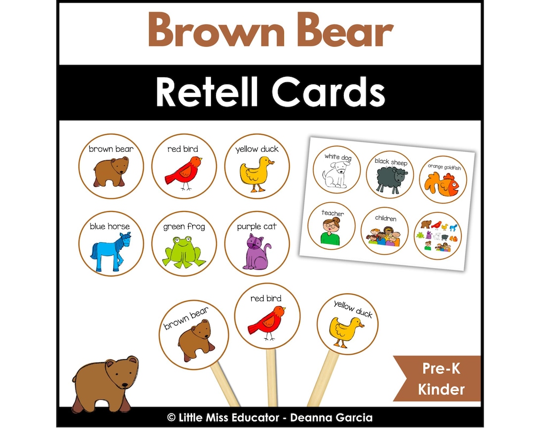 Brown Bear Retell Cards Story Sequencing Retelling Book Companion Prek ...