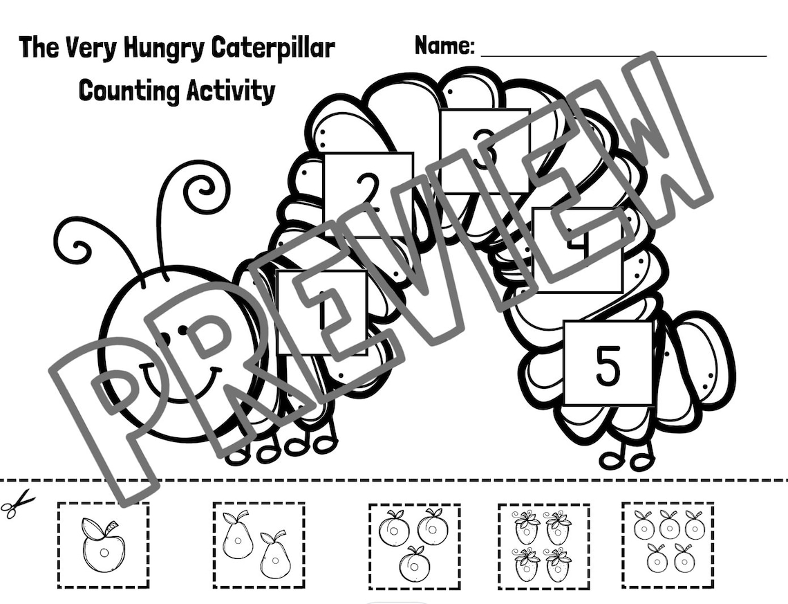 The Very Hungry Caterpillar Counting Activity - Etsy