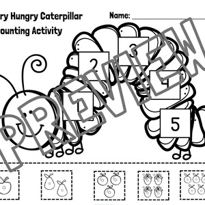 The Very Hungry Caterpillar Counting Activity - Etsy