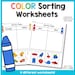 Color Sorting Worksheets (preschool, Kindergarten) - Etsy
