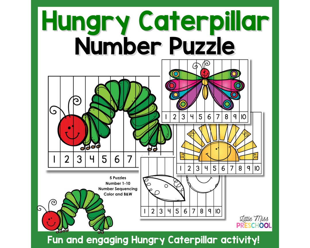 The Very Hungry Caterpillar Number Puzzles - Etsy