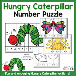 The Very Hungry Caterpillar Number Puzzles - Etsy