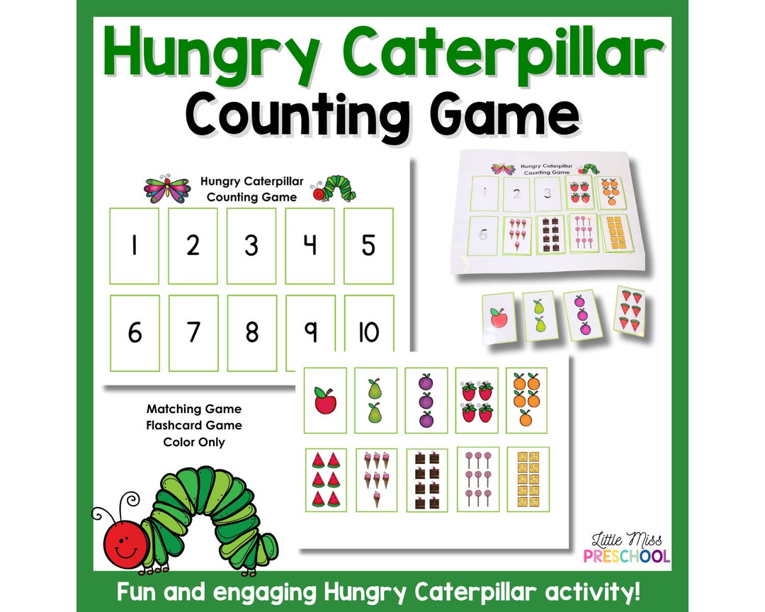 The Very Hungry Caterpillar Counting Game - Etsy