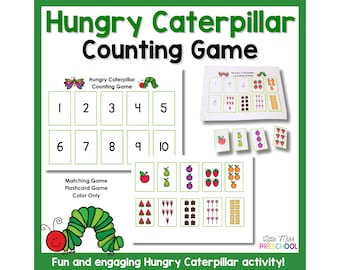 Hungry Caterpillar Preschool Counting Worksheet, Toddler Learning ...