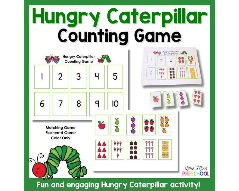 The Very Hungry Caterpillar Counting Game - Etsy