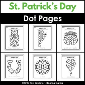 St. Patrick’s Day Dot Marker Worksheets | Preschool, Pre-k, Kinder - Etsy