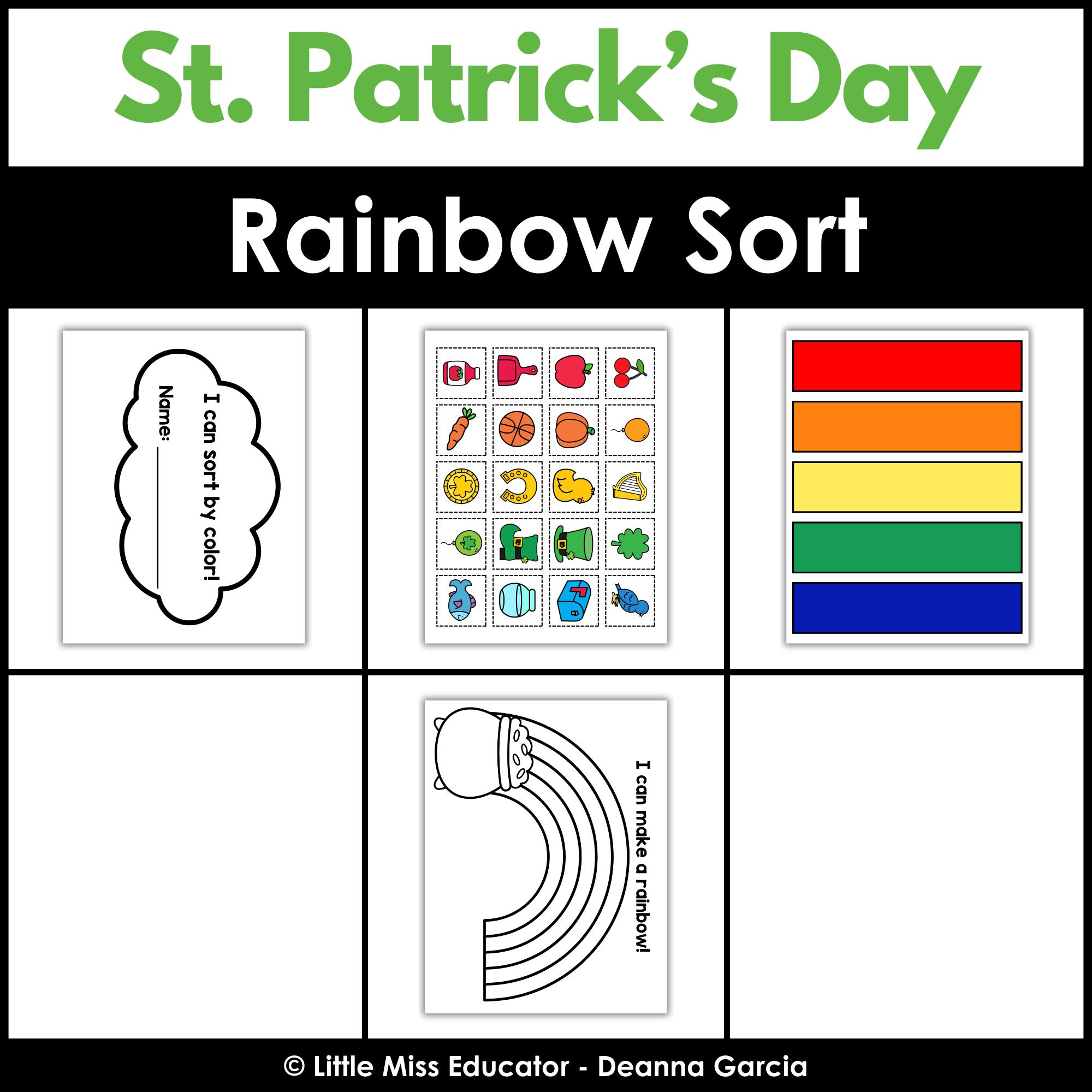 St. Patrick's Day Color Sorting Rainbow | Preschool, Pre-k, Kinder - Etsy
