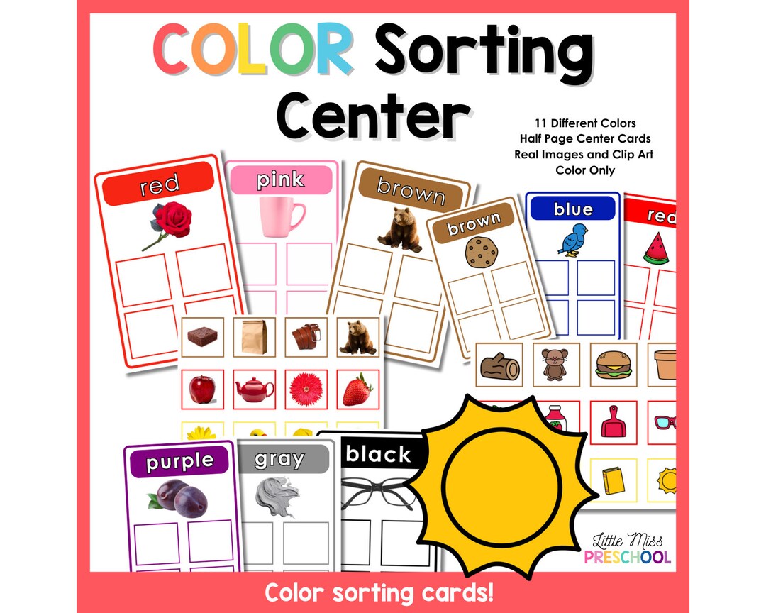 Color Sorting Center Mats - 11 Colors Real Images and Clip Art ...
