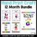 Holiday Hand Print Crafts 12 Month Digital BUNDLE - January to December ...
