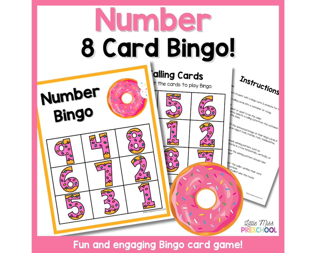 Number Bingo! Small Group Game or Center | 8 Cards (preschool, Pre-k ...