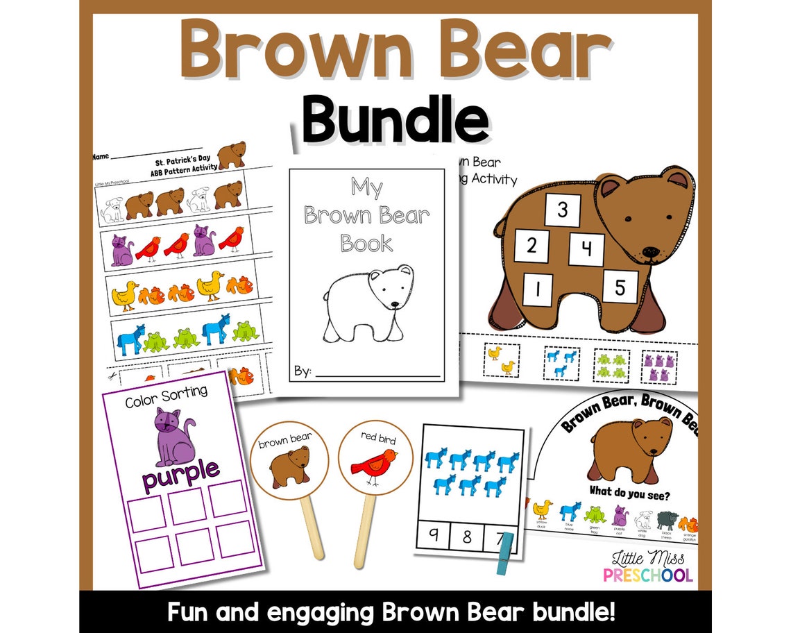 Brown Bear BUNDLE - 10 in 1 (preschool, Pre-k, Kindergarten) - Etsy