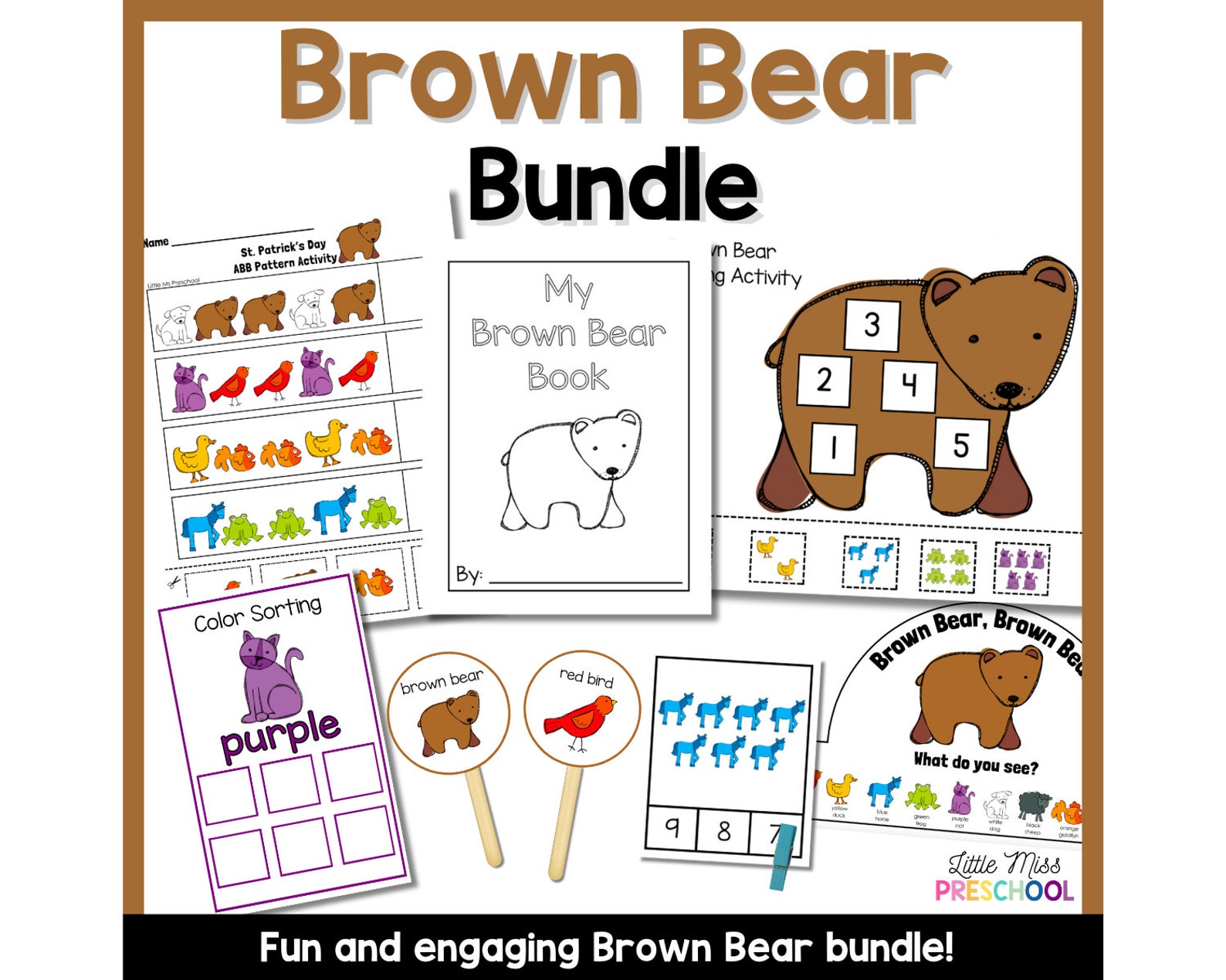 Brown Bear BUNDLE - 10 in 1 (preschool, Pre-k, Kindergarten) - Etsy