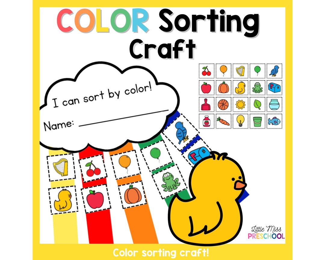 Color Sorting Rainbow (preschool, Pre-k, Kindergarten) - Etsy