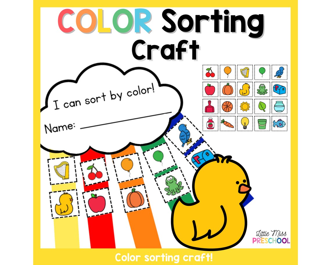 Color Sorting Rainbow (preschool, Pre-k, Kindergarten) - Etsy