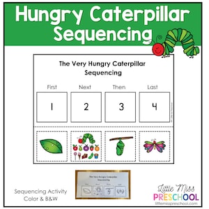 The Very Hungry Caterpillar Sequencing Activity - Etsy
