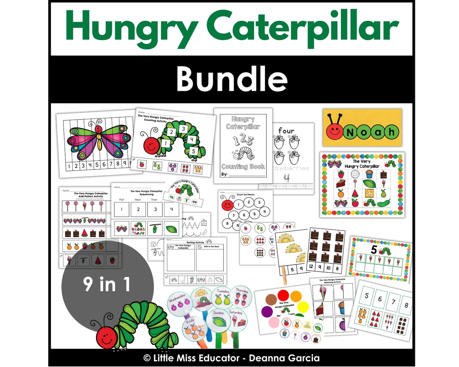 Hungry Caterpillar Bundle | Counting, Sequencing, Patterns + Centers - Etsy