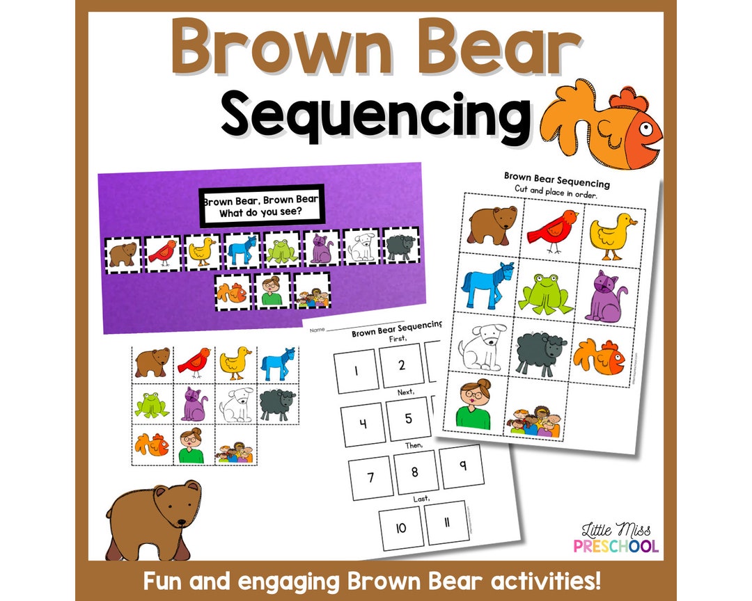 Sequencing Activities Worksheet - Brown Bear (preschool, Pre-k, Kinder ...