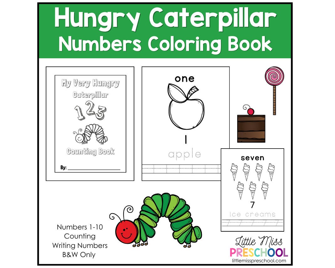 The Very Hungry Caterpillar Numbers Coloring Book - Etsy