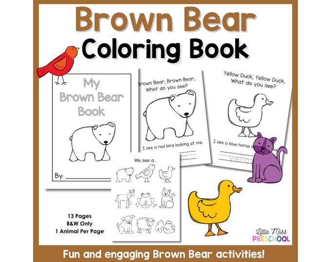 Brown Bear, Brown Bear Learning Bundle Digital Download Preschool ...