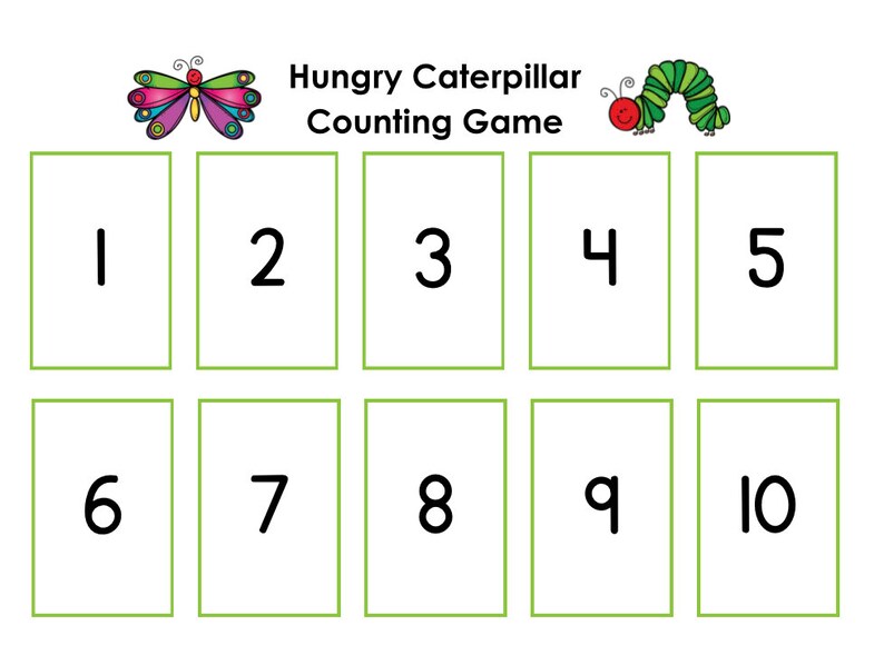 The Very Hungry Caterpillar Counting Game - Etsy