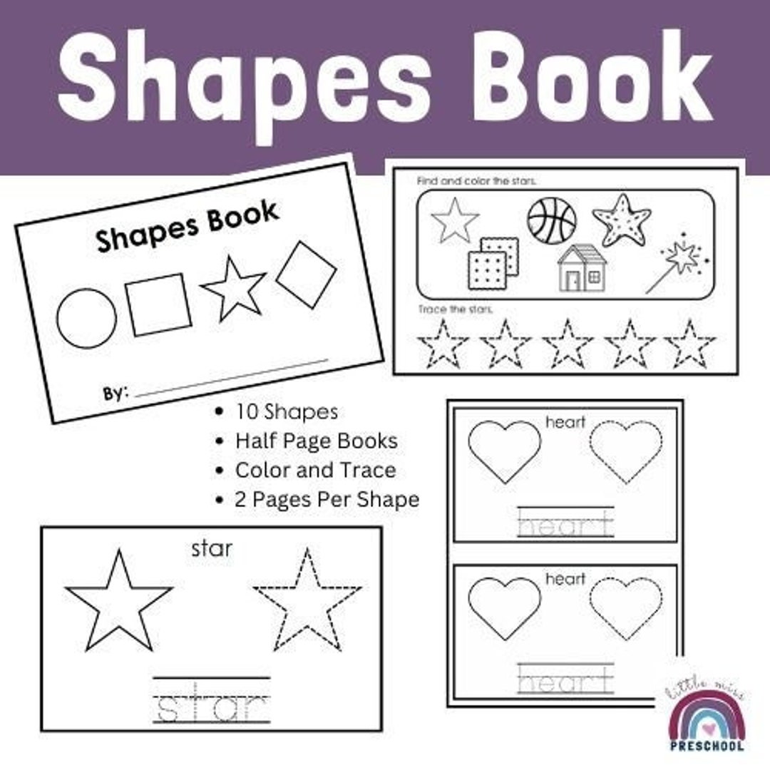 Preschool Shapes Book half Page - Etsy