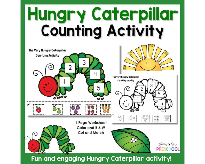 The Very Hungry Caterpillar Counting Activity - Etsy