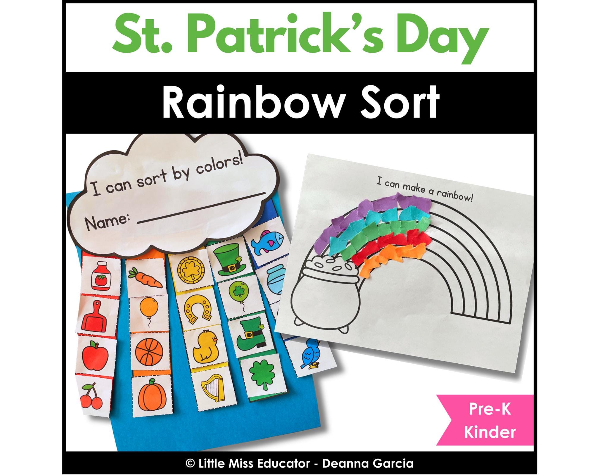St. Patrick's Day Color Sorting Rainbow | Preschool, Pre-k, Kinder - Etsy