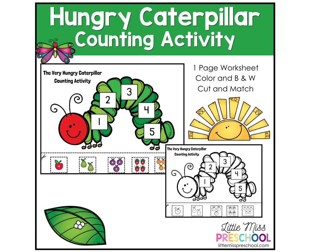 The Very Hungry Caterpillar Counting Activity - Etsy