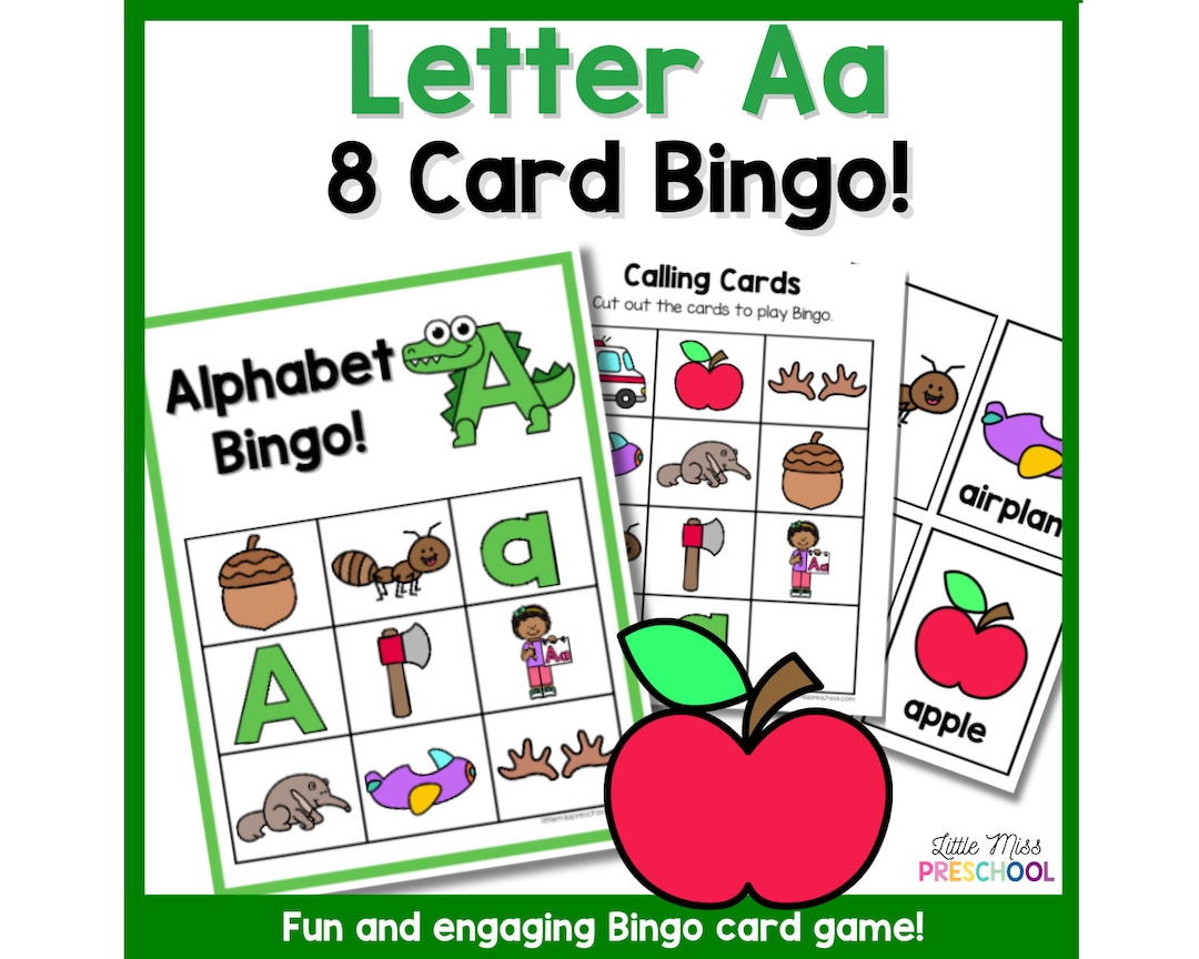 Letter Aa Bingo! Small Group Game or Center | 8 Cards (preschool, Pre-k ...