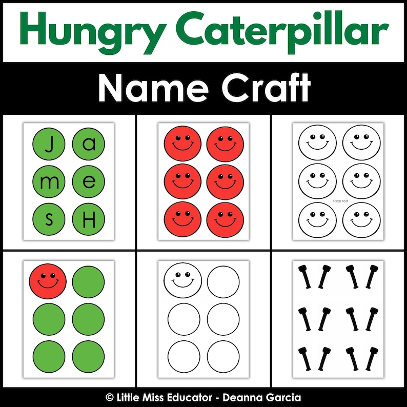 Hungry Caterpillar Name Craft | Preschool, Pre-k, Kinder - Etsy