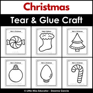 Christmas Tear and Glue Crafts | Preschool, Pre-k, & Kinder - Etsy
