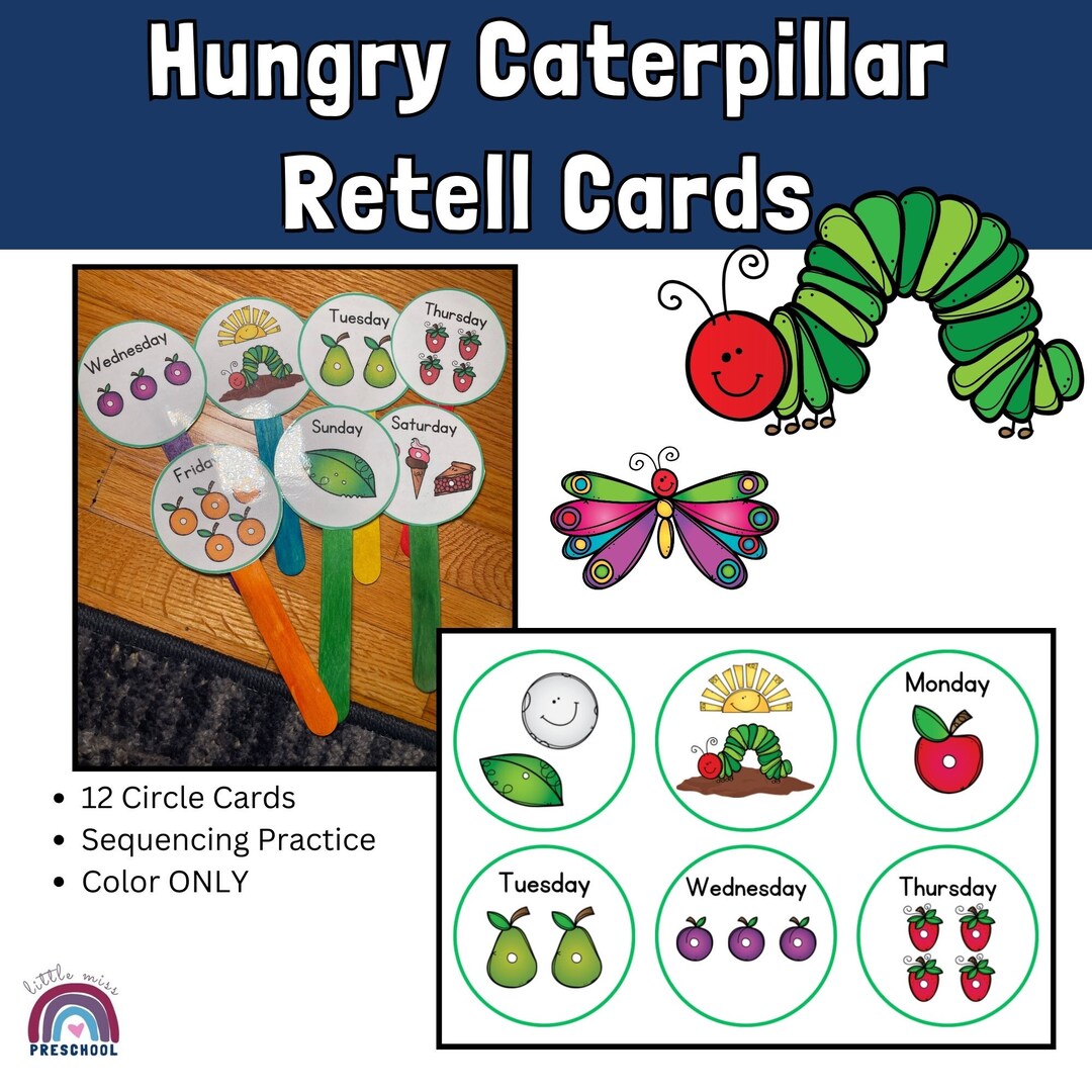 The Very Hungry Caterpillar Retell Cards - Etsy