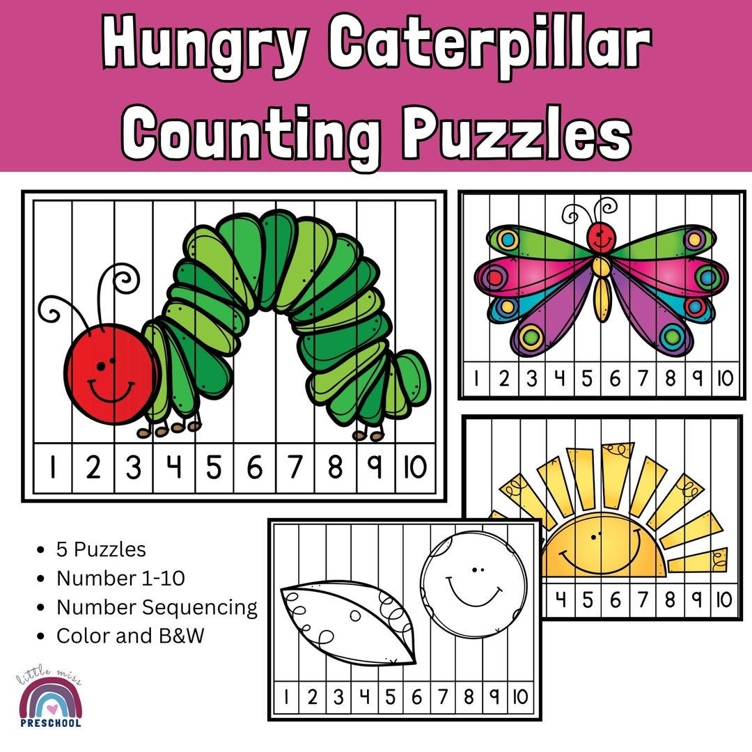 The Very Hungry Caterpillar Number Puzzles - Etsy