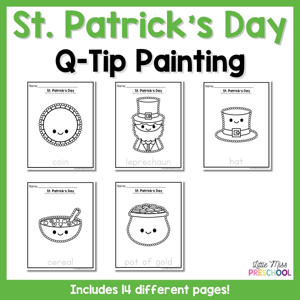 St. Patrick's Day Q-tip Painting - Etsy