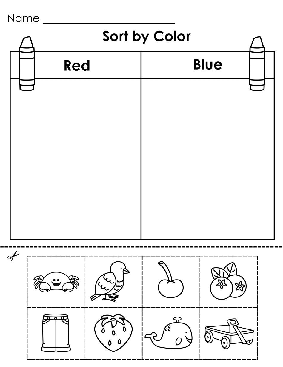 Color Sorting Worksheets (preschool, Kindergarten) - Etsy