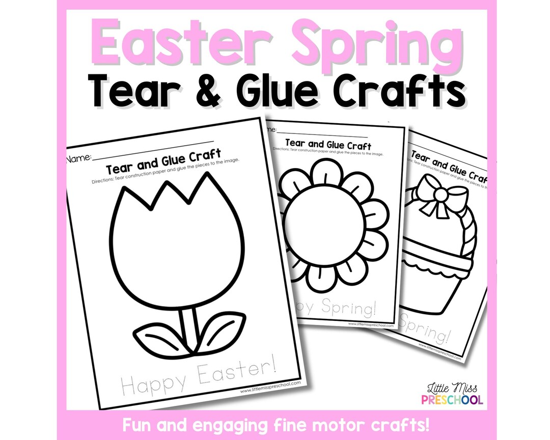 Easter Spring Tear & Glue Crafts (preschool, Pre-k, and Kinder) - Etsy