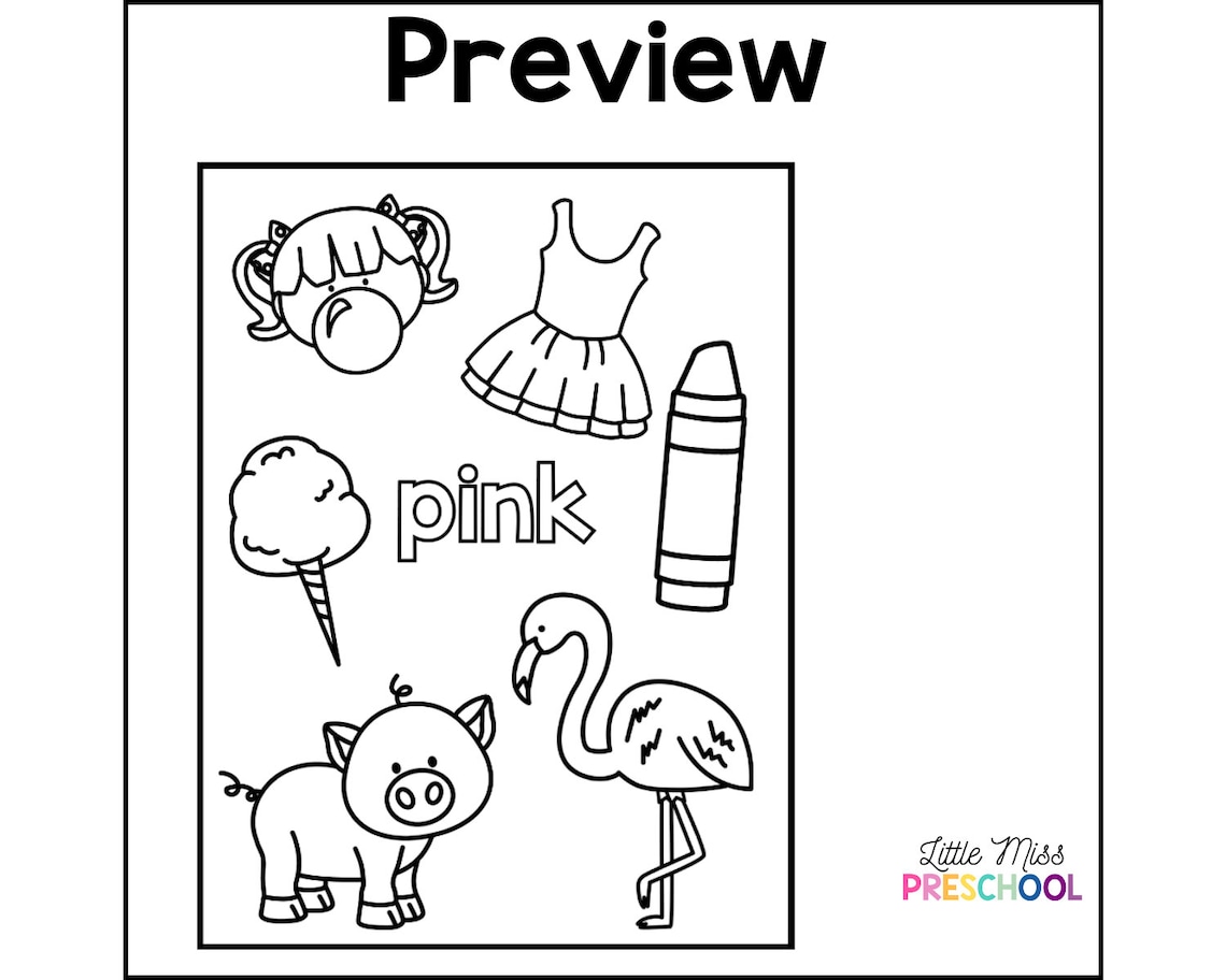 Coloring Pages Color Words - 11 Colors - Etsy