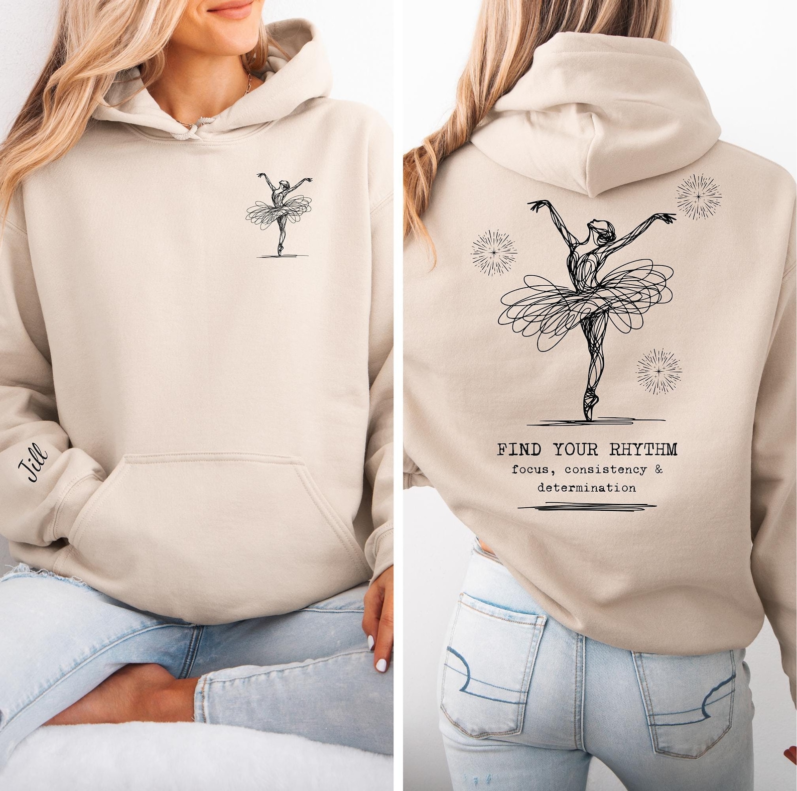 Custom Ballet Hoodie, Personalized Dancer Sweatshirt, Gift for Dancers ...