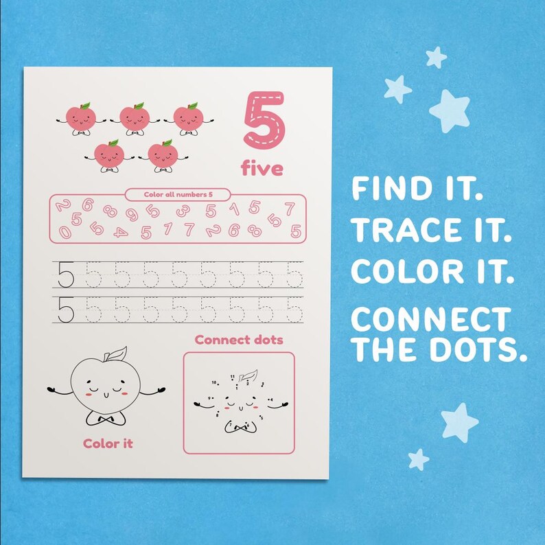 Number Learning Worksheets for Kids: Tracing, Find-it, Coloring ...