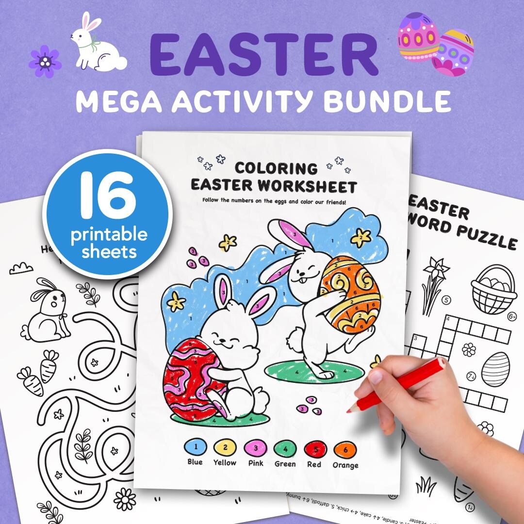 Printable Easter Activities Bundle for Pre-k Homeschool | Downloadable ...