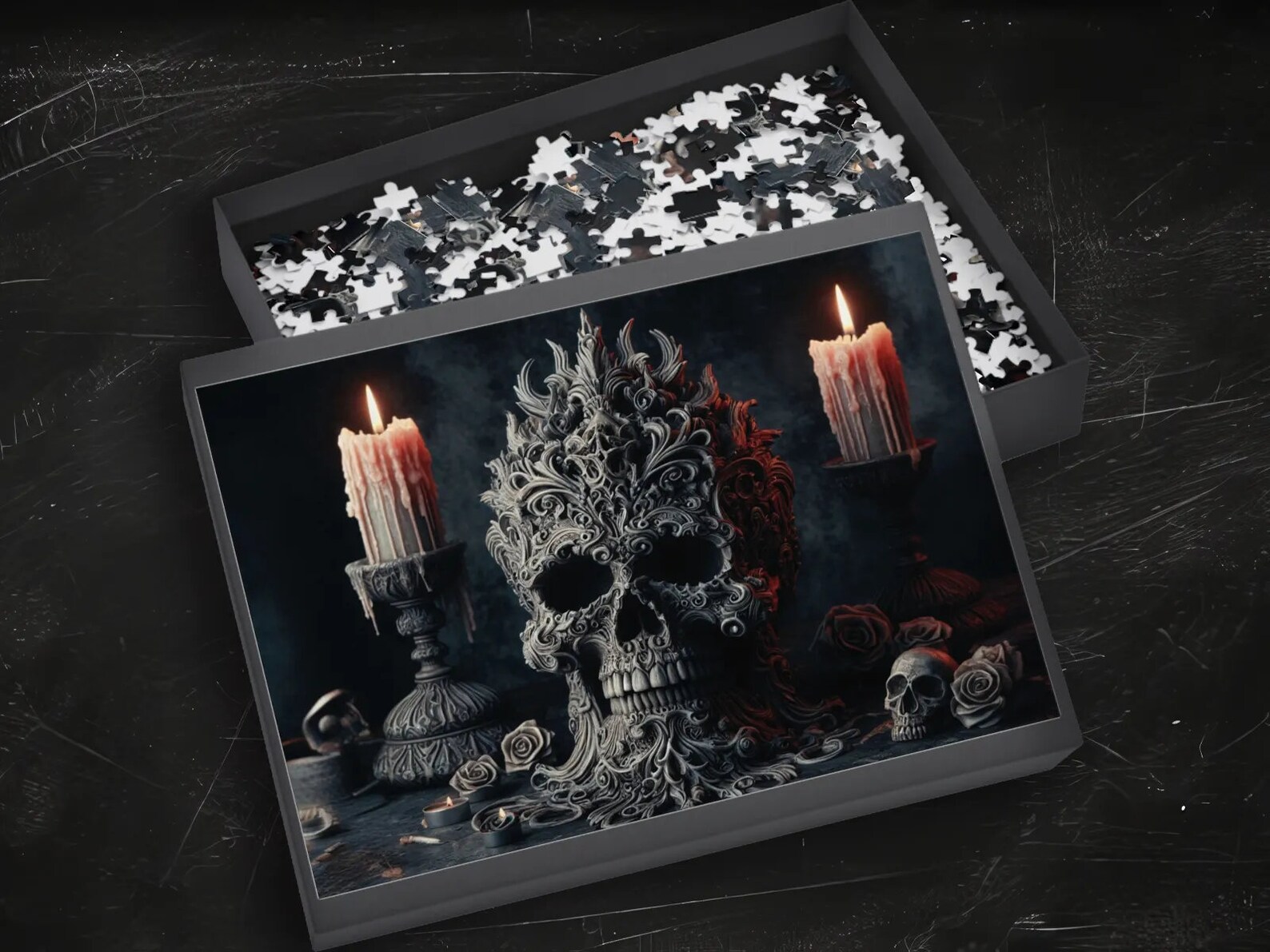 Puzzle Baroque Skull Gothic Unique Jigsaw Adults - Etsy