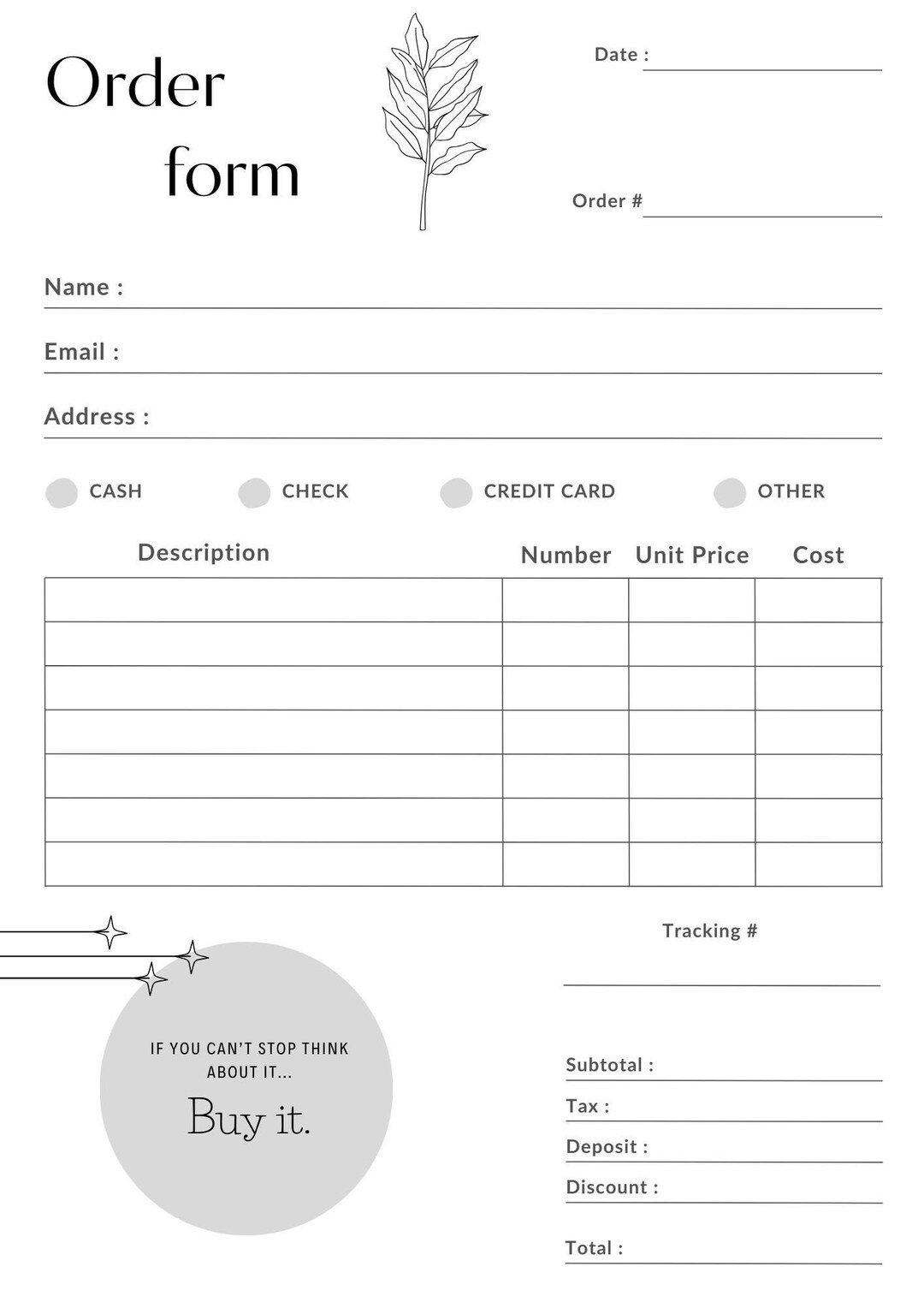 Astetic Order Form. Canva. Editable Templates, Small Business, Quick ...